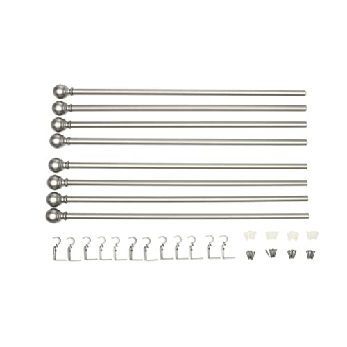 Amazon Basics 1-Inch Curtain Rod with Round Finials, 36 - 72 Inches, Nickel - Pack of 2