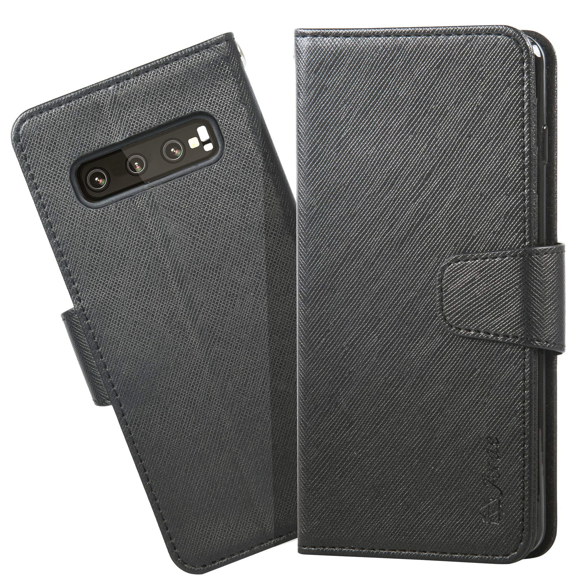 Arae Case for Samsung Galaxy PU Leather Wallet Case Cover (S10-6.1 inch, Rose Gold)