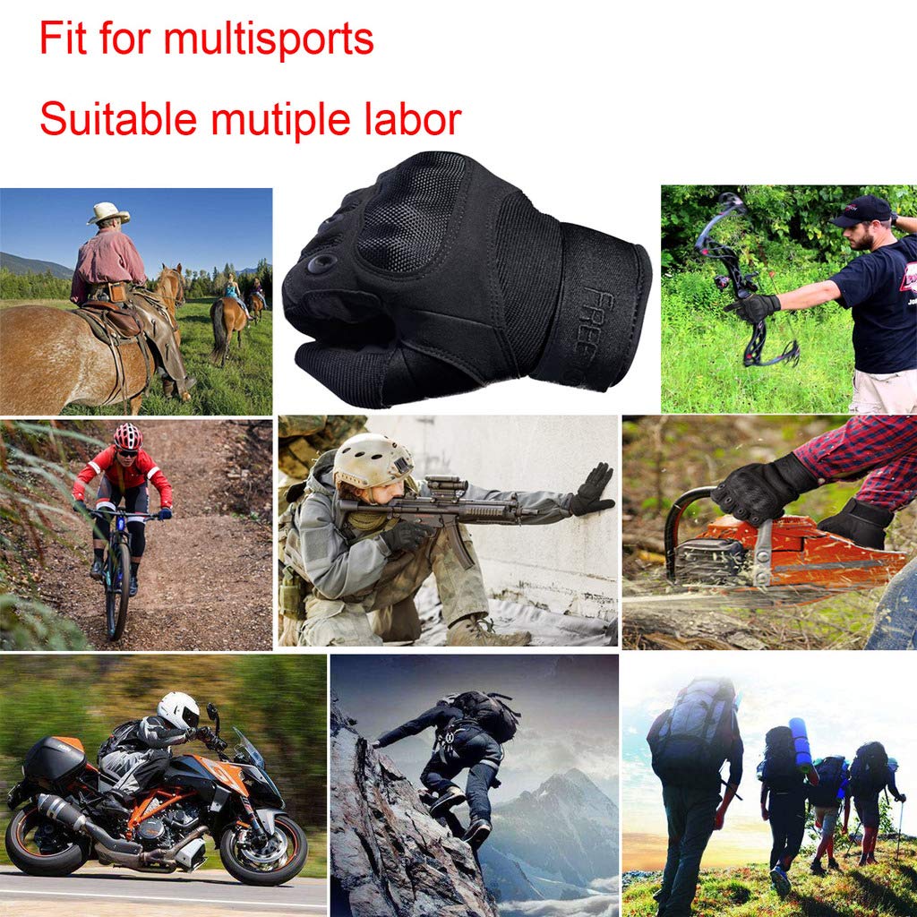 Andyshi Mens Gloves for Motorcycle Rubber Knuckle Outdoor Gloves Climbing Cycling Glove Touchscreen