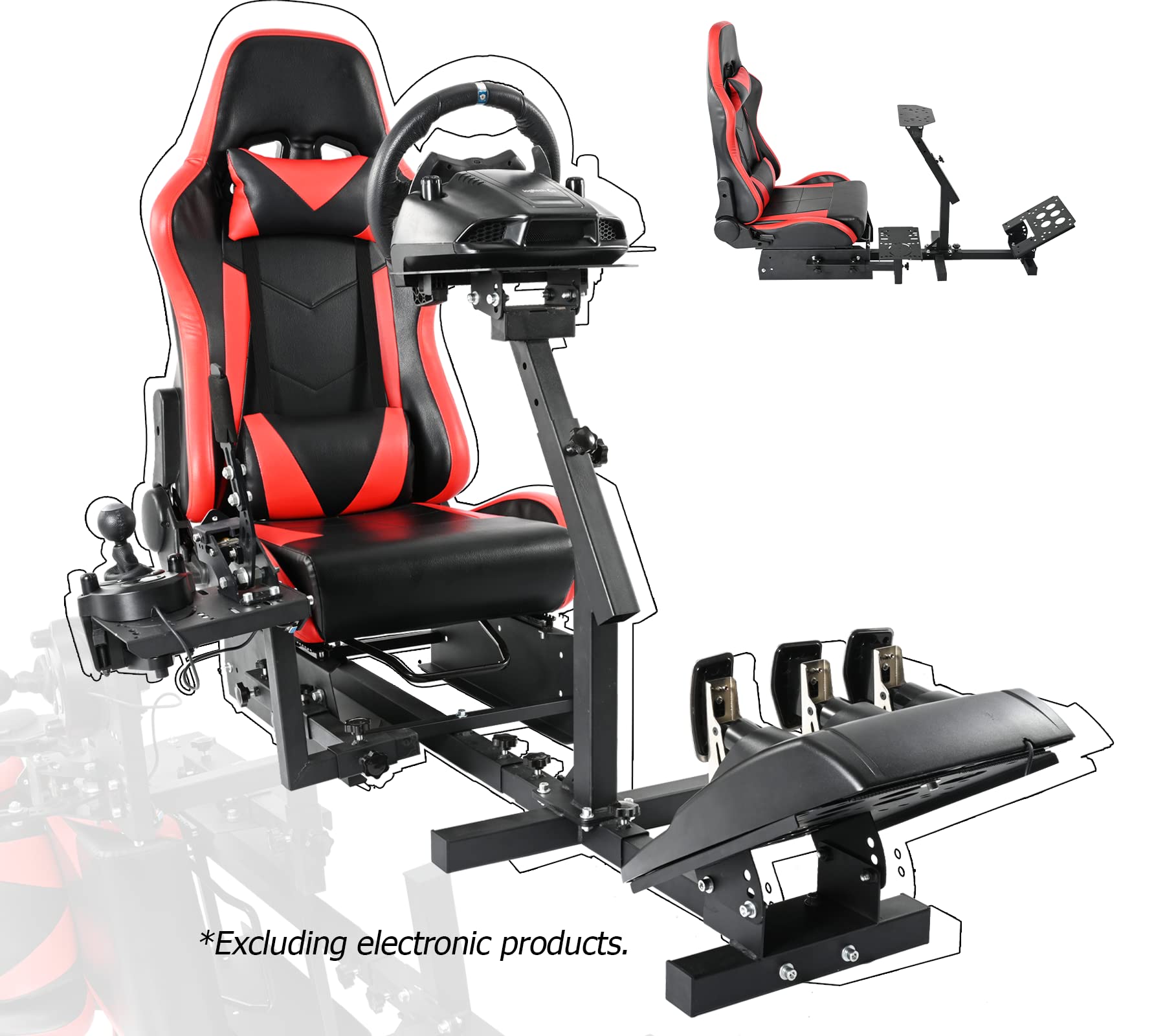 Anman G920 Racing Simulator Cockpit With Gaming Seat Fit for Logitech G25 G27 G920 G29, Thrustmaster Tx 458, T500 RS,PC, PS4 Adjustable Racing Simulator Mount Wheel Shifter Pedals NOT Included