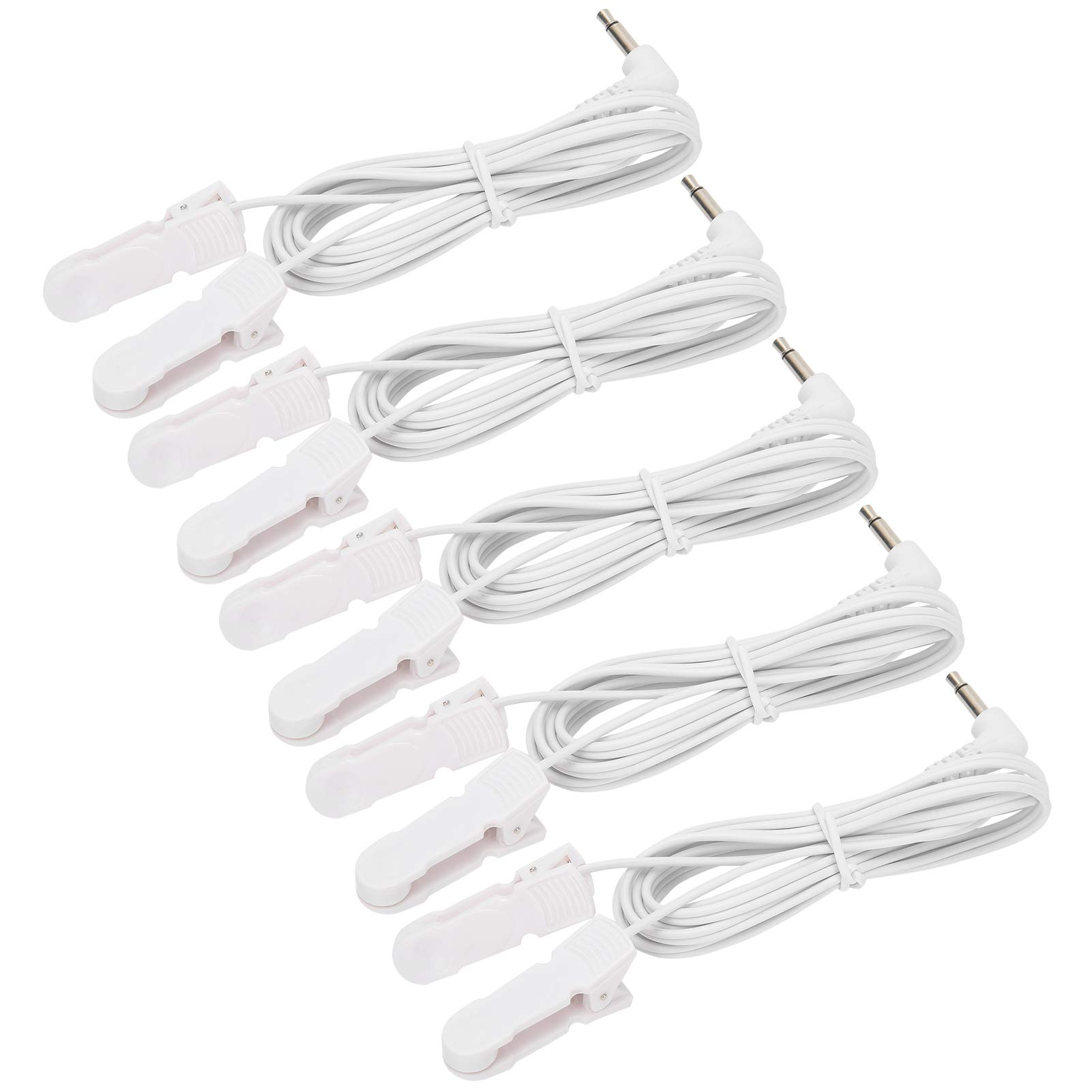 AYNEFY 5pcs / Bag 3.5mm Ear Clip Electrode Wires Cable for TENS Unit Physiotherapy Machine Suitable for Therapeutic Instruments Cables Replacement Accessories