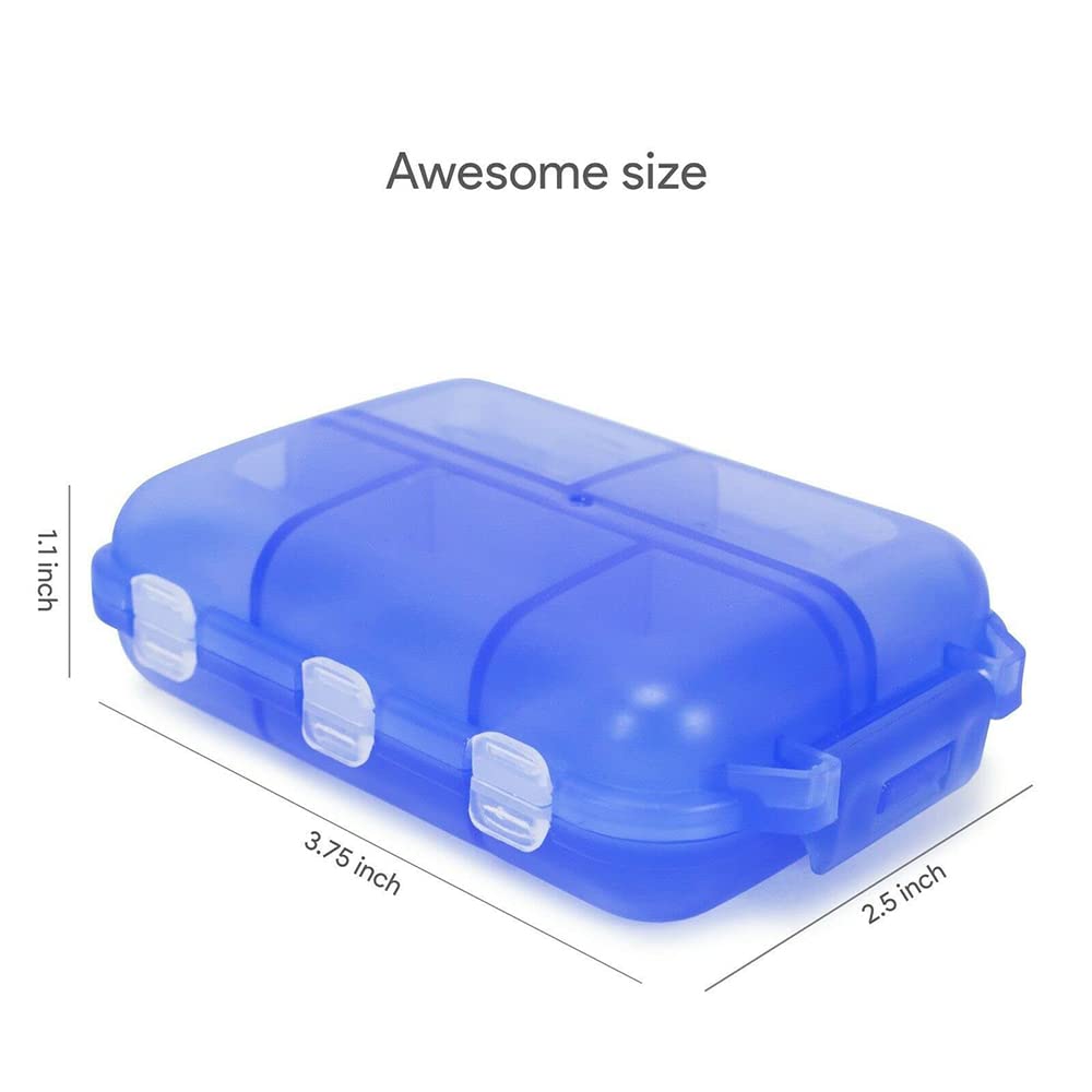Alkyne Homezo Pill Case, Homezo 10 Grids Pill Case, Premium 10-Compartment Pill Organizer with Lock Button - Perfect for Daily Use and Travel (C-3)