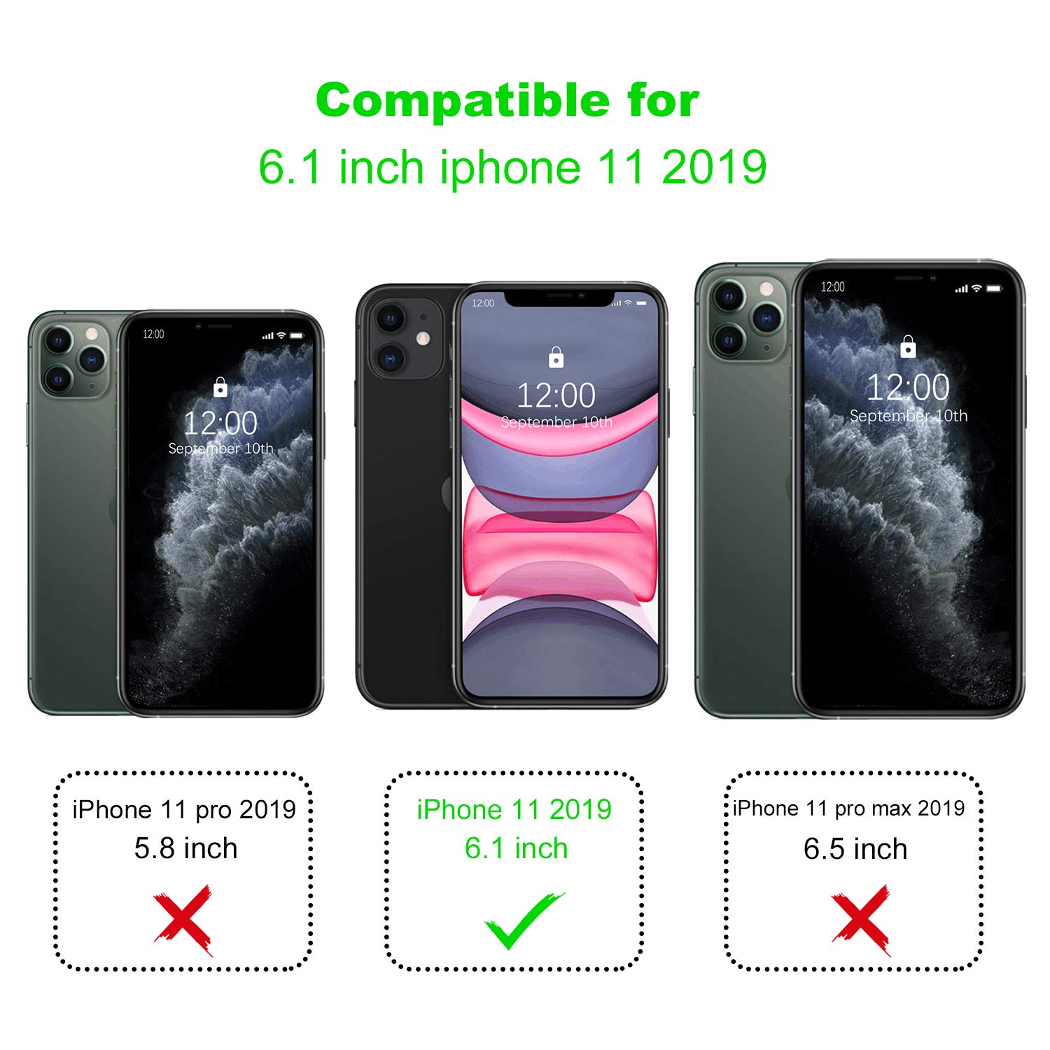 Arae Wallet Case for iPhone 11 Pro [5.8 inch] with Wrist Strap and Credit Card Holders - Rosegold