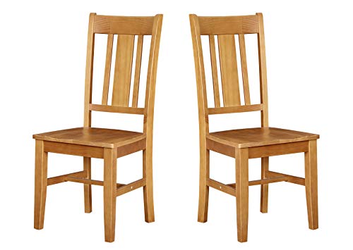 Amazon Brand – Ravenna Home Classic-Style Solid Pine Dining Chair, 40"H, Honey Pine Finish, Set of 2