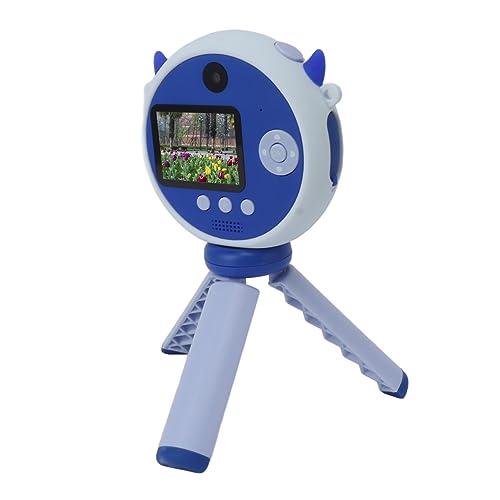 AMONIDA Kids Selfie Camera, Cute Protective Case Portable Digital Camera Toy 32GB Memory Card for Birthday Gift (Blue)
