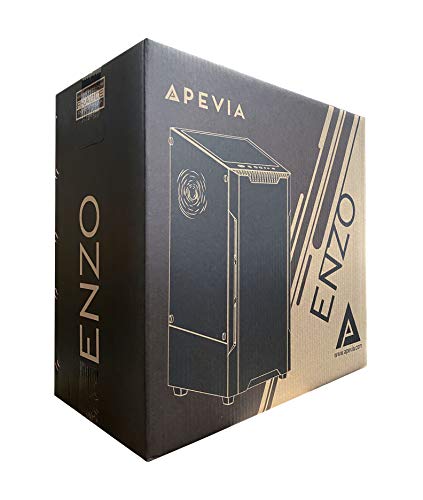 Apevia ENZO-PK Mid Tower Gaming Case with 1 x Tempered Glass Panel, Top USB3.0/USB2.0/Audio Ports, 1 x Black/White Fan, Pink Frame