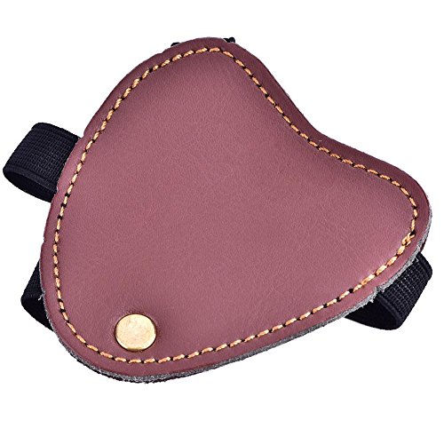 Archery Protective Gloves, Quality Microfiber and PU Archery Finger Hunting Hand Guard Shooting Left hand Protector(Brown)