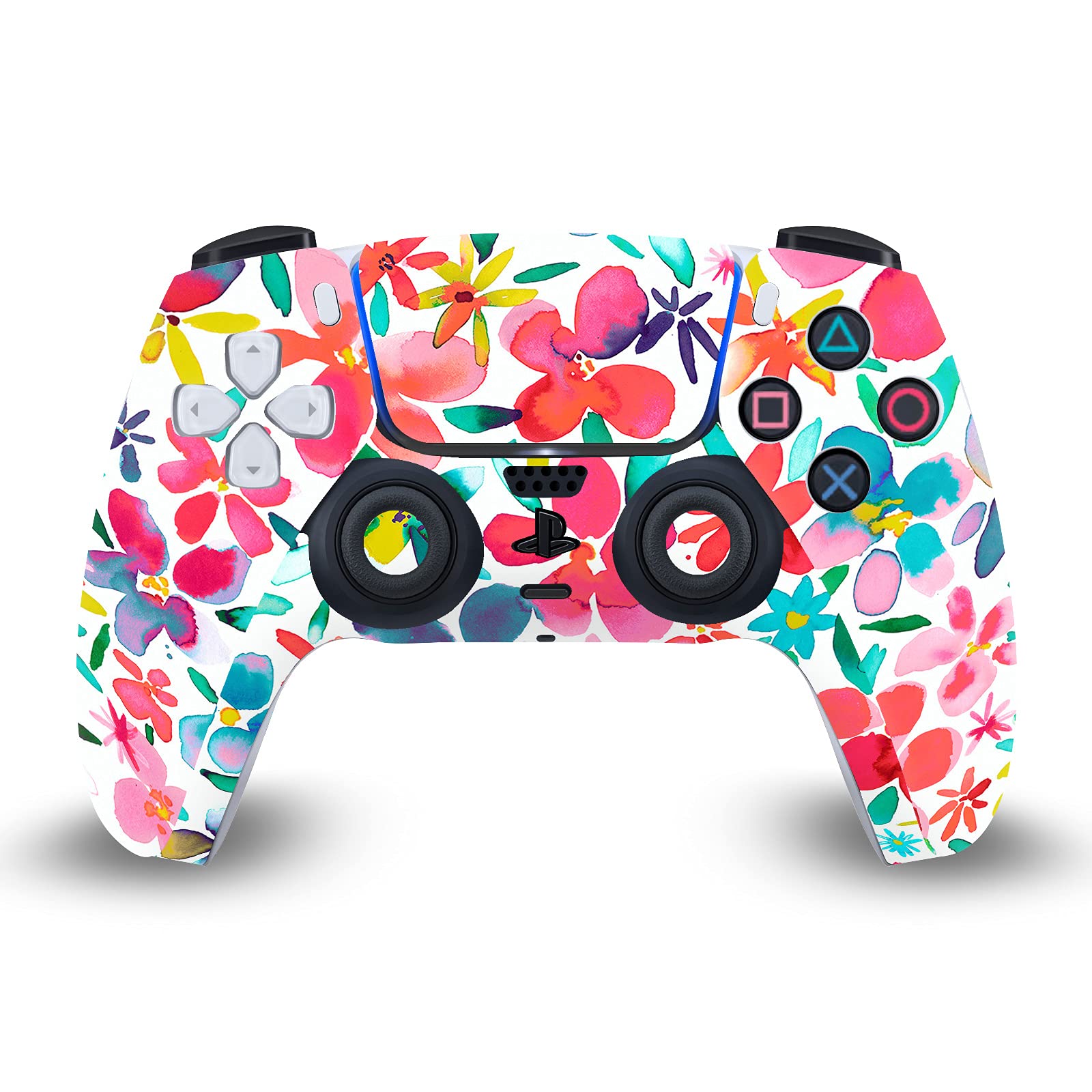Head Case Designs Officially Licensed Ninola Colorful Petals Spring Art Mix Vinyl Faceplate Gaming Skin Decal Compatible With Sony PlayStation 5 PS5 Digital Edition Console and DualSense Controller