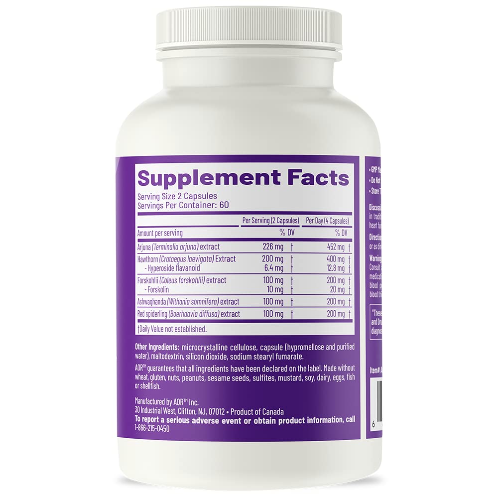 AOR, Cardana, A powerful Ayurvedic formula for cardiovascular health, 120 Capsules (60 Servings)