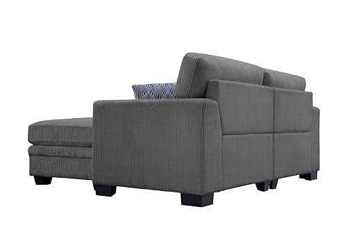 Legend Vansen 4PCS Corduroy Lounges Loveseat Couch Chaises Longues, Dark Grey
