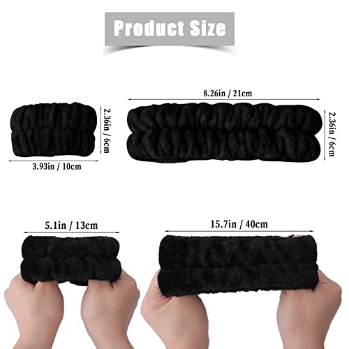 AIEX 9pcs Women's Makeup Headbands, Cute Soft Microfibre Makeup Headband, Spa Face Wash Headband for Women Girls (White, Grey, Black)