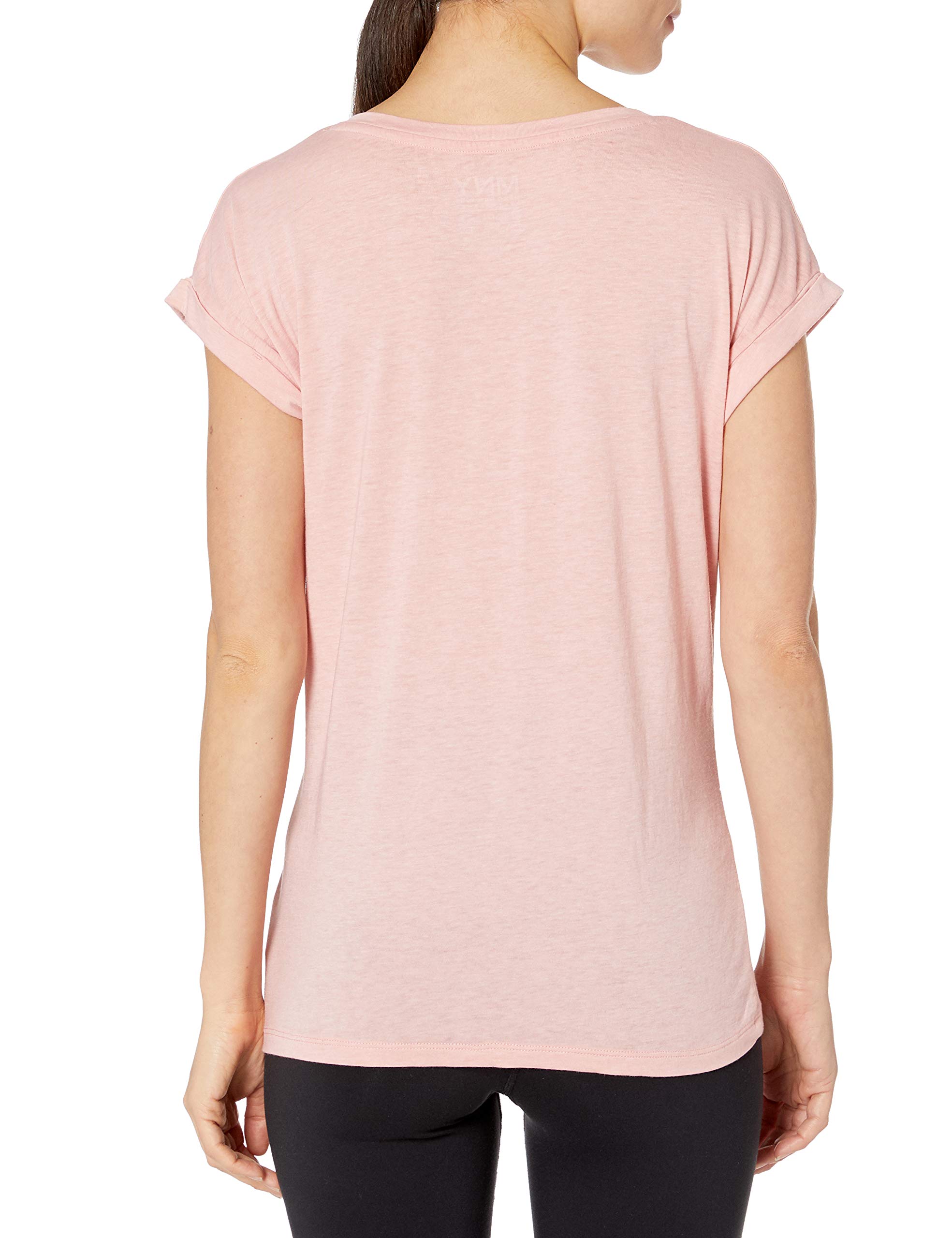 Andrew Marc Women's Dolman Short Sleeve Graphic tee Shirt, Dusty Rose, Medium