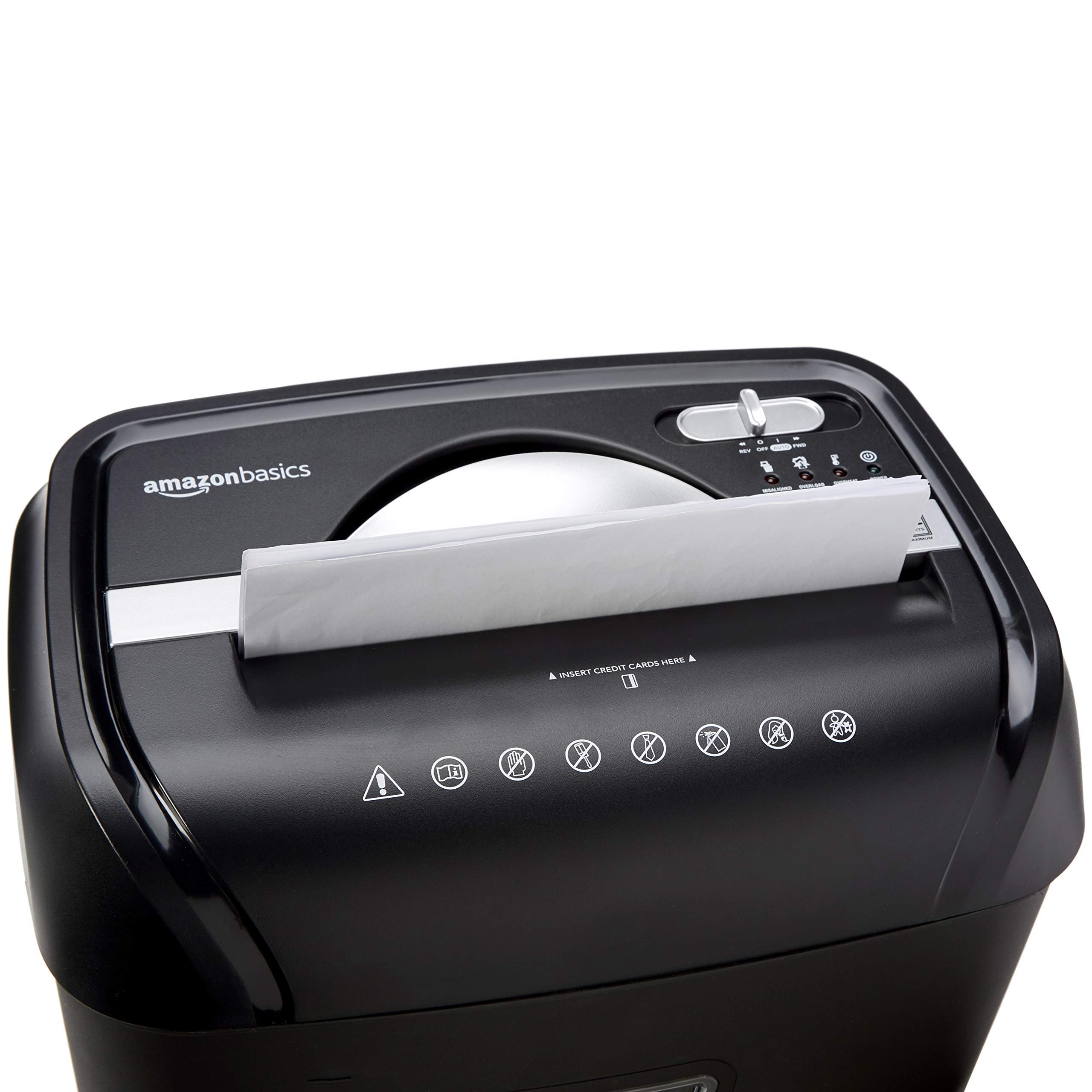 Amazon Basics 12 Sheet Cross Cut Paper and Credit Card Home Office Shredder (Renewed), Black