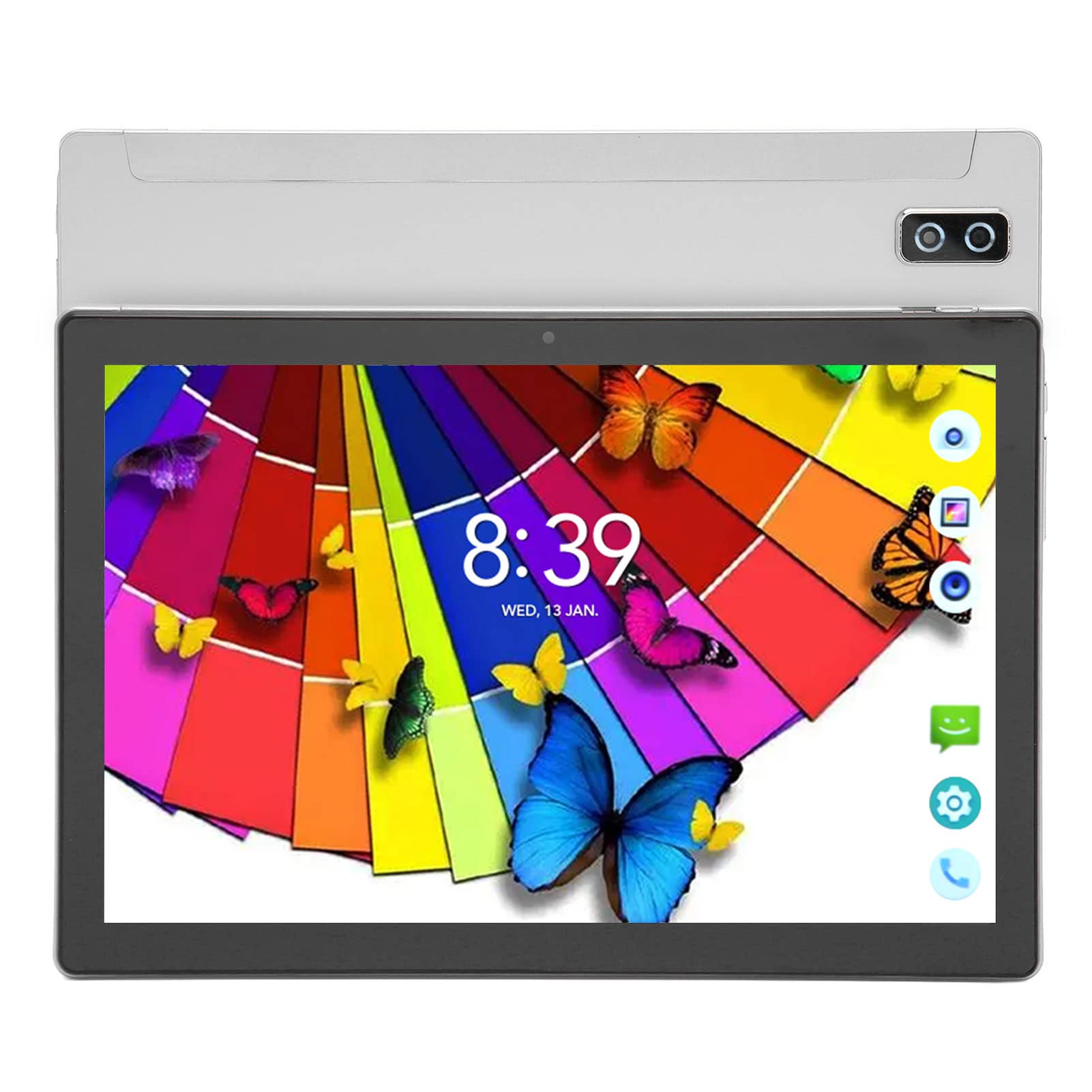 aqxreight HD Tablet 8GB RAM 128GB ROM 3 Card Slots Octa Core Office Tablet with Keyboard Mouse for School (Silver)