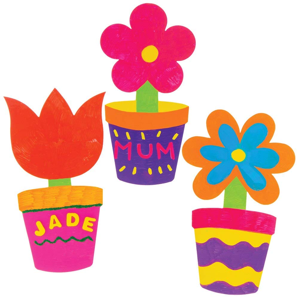 Baker Ross AT377 Flowerpot Card Blanks - Pack of 30, Spring Craft Blanks for Kids Arts and Crafts