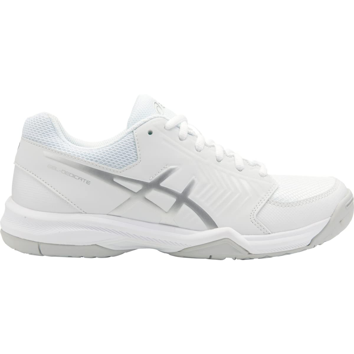 ASICS Women's Gel-dedicate 5 Tennis Shoe, White/Silver, 11 M US