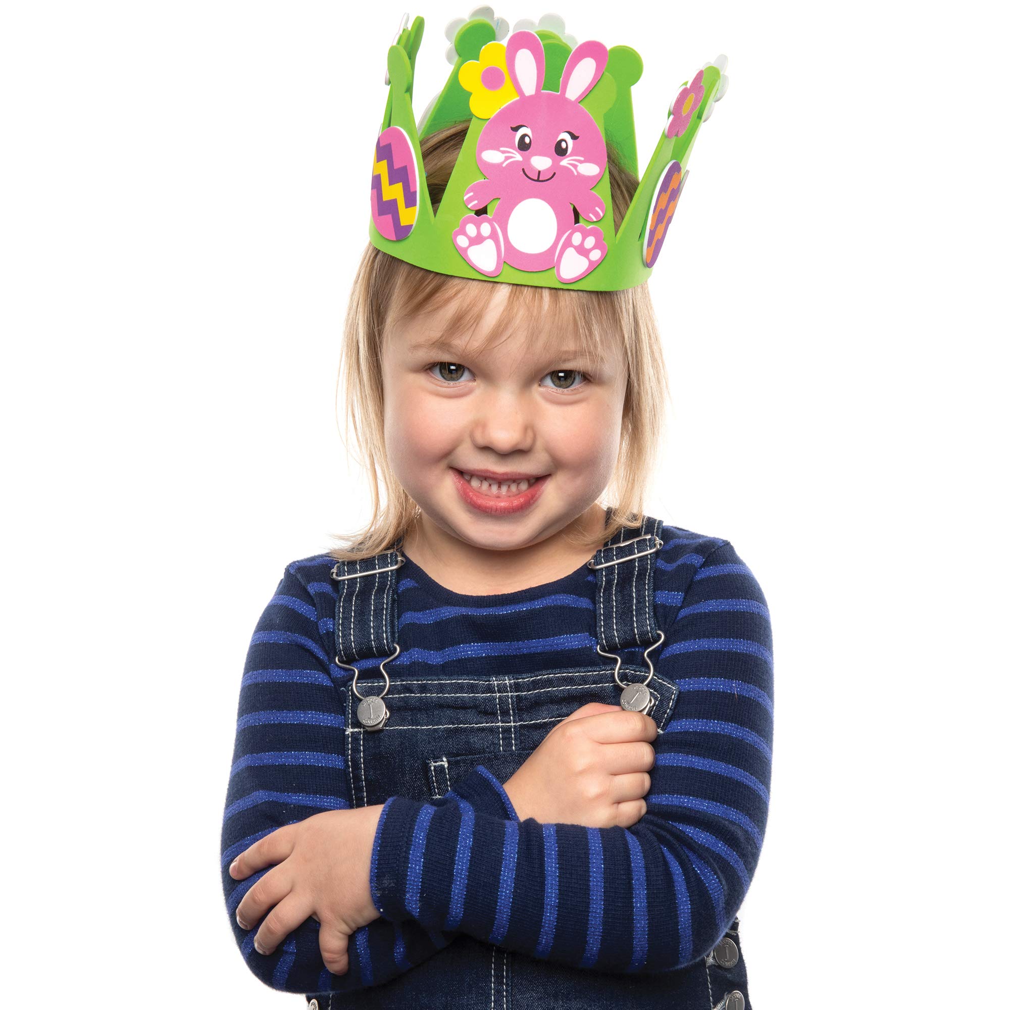 Baker Ross AT514 Easter Crown Kits - Pack of 3, Foam Craft Activities for Kids to Assemble, Decorate and Display, Great as a Gift for Creative Children