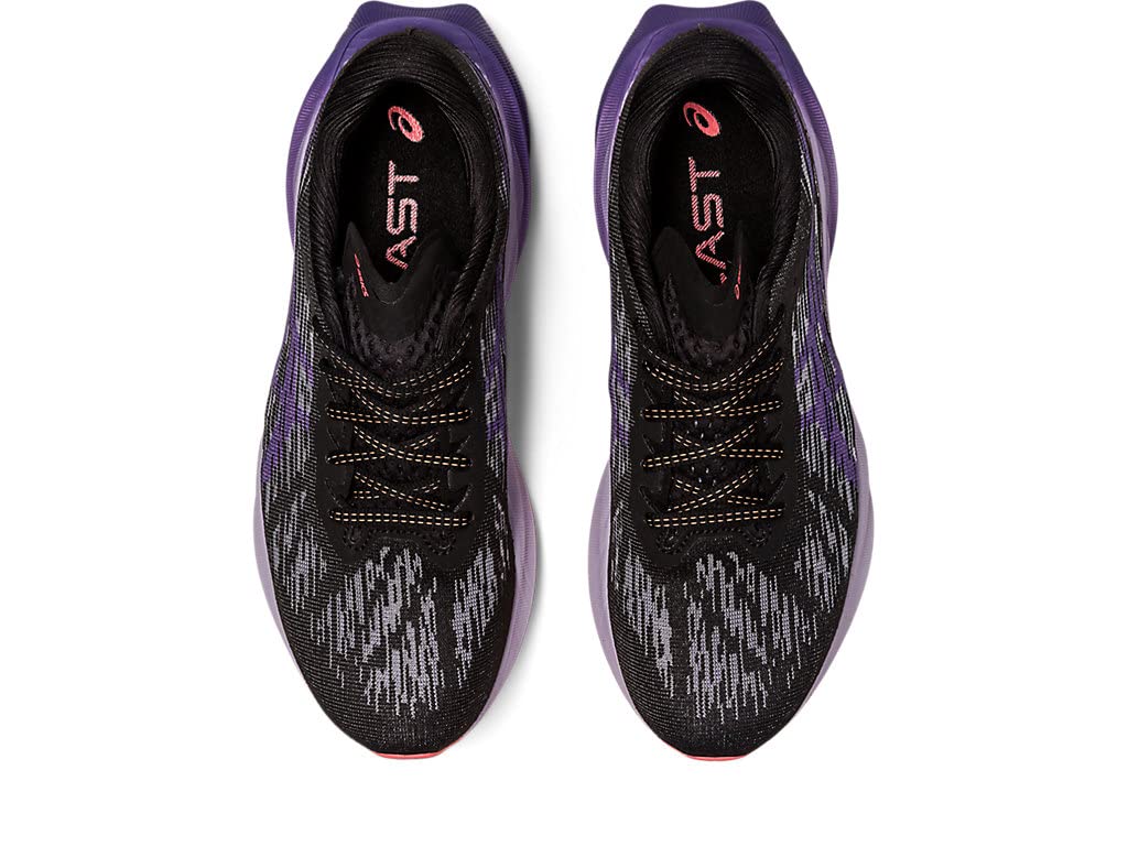 ASICS Women's NOVABLAST 3 Running Shoes, 7, BLACK/DUSTY PURPLE