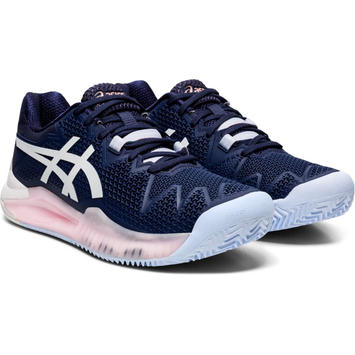 ASICS Women's Gel-Resolution 8 Clay Tennis Shoes, 8.5, Peacoat/White