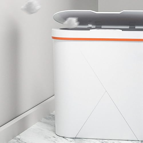 BROLEO Automatic Trash Can, Minimalist 15L Refillable Wide Mouth Trash Can with Essential Oil Diffuser for Bathroom, BROLEOg43w2of5tp