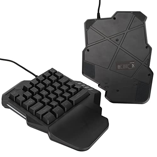 BALITY One Handed Keyboard, Mini Gaming Keyboard LED Backlit Accurate Control Wide Compatibility for Dorm for Home for Game