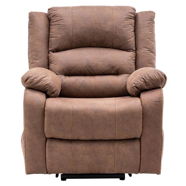 Angola AFLHYJK Electric Lift Function Recliner Massage Chair Light Brown Comfortable&Durable Fabric PU Easy Adjustment Ultimate Relaxation