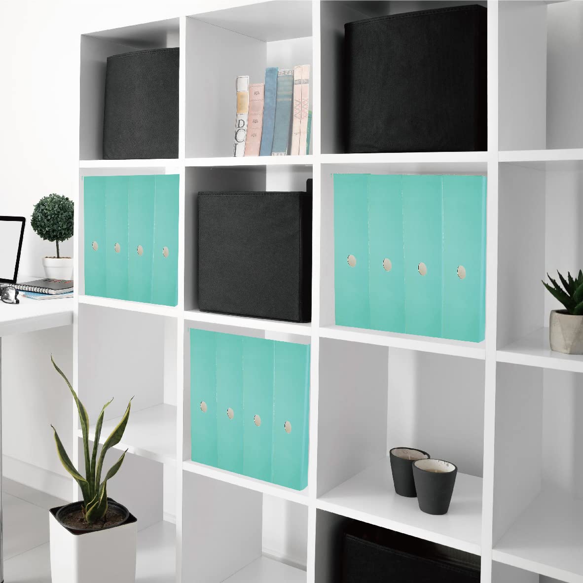 ANSSDO 12 Pack Teal Cardboard Magazine Holders, Premium Magazine File Holder for Desk, Foldable Large Volume Magazine File Organizer as Book Bins or Folder Holder for Office or School…
