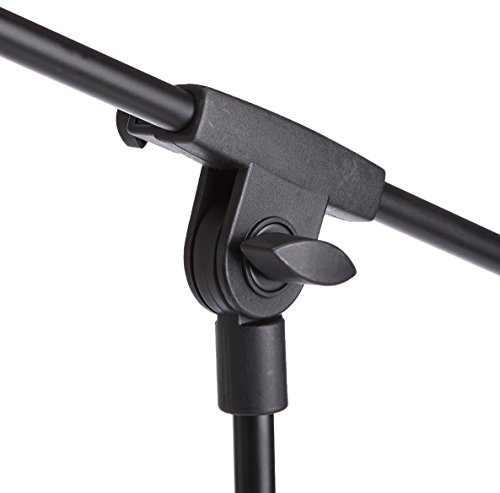 Amazon Basics Adjustable Boom Height Microphone Stand with Tripod Base, Up to 85.75 Inches - Black