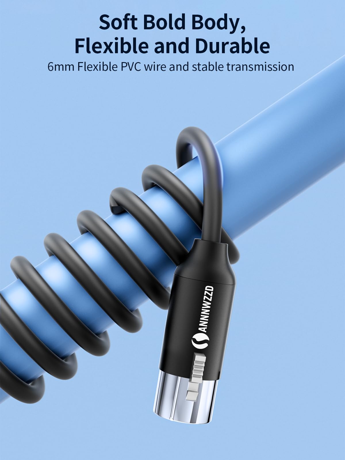 ANNNWZZD XLR to 1/4, TRS to XLR Cable, XLR Female to 1/4 for Guitar, Mixer, Speaker, Playing Live 6FT/2M