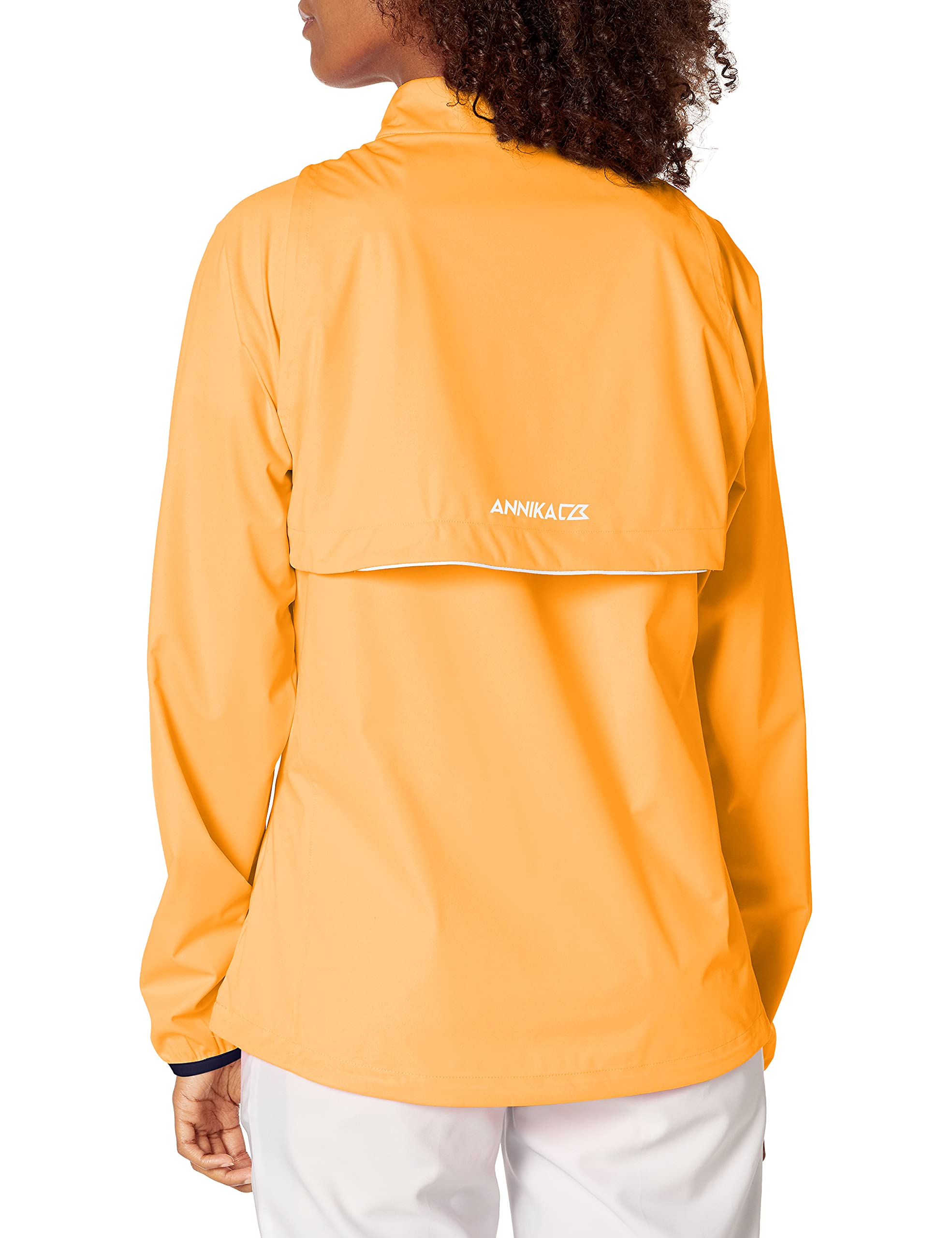ANNIKA by Cutter & Buck Women's Water-Wind Resistant UPF 50+ Long Sleeve 3/4 Zip Windshirt, Flame, Small