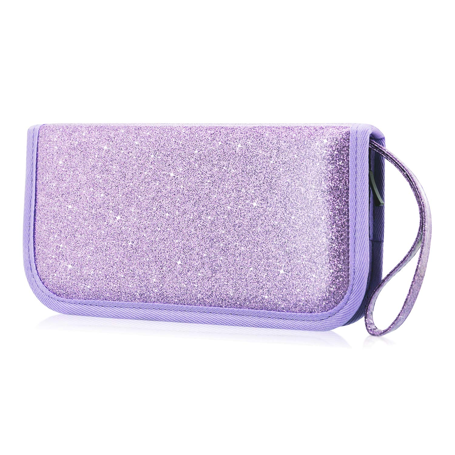 ACdream Case Fits Nintendo Switch Lite, Premium PU Leather Protective Case Bag for New Nintendo Switch Lite 5.5 inches 2019 Release with Portable, 6 Game Cards, Zipper Closure, Glitter Purple