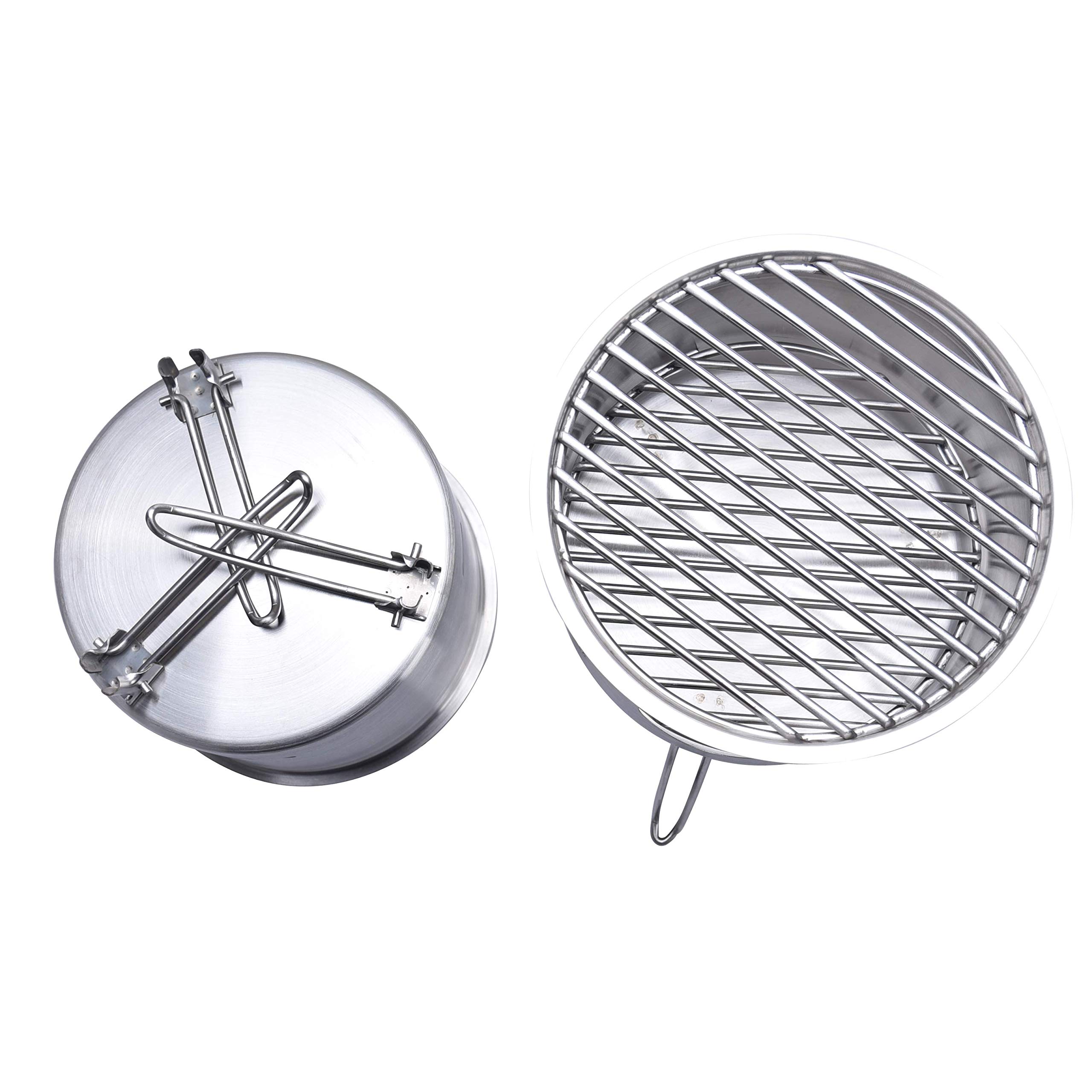 ARC USA BQ2026, Easy Carry Stainless Steel Camping Stove Backing Stove Portable Wood Burning Stoves for Picnic BBQ Camp Hiking with Grid