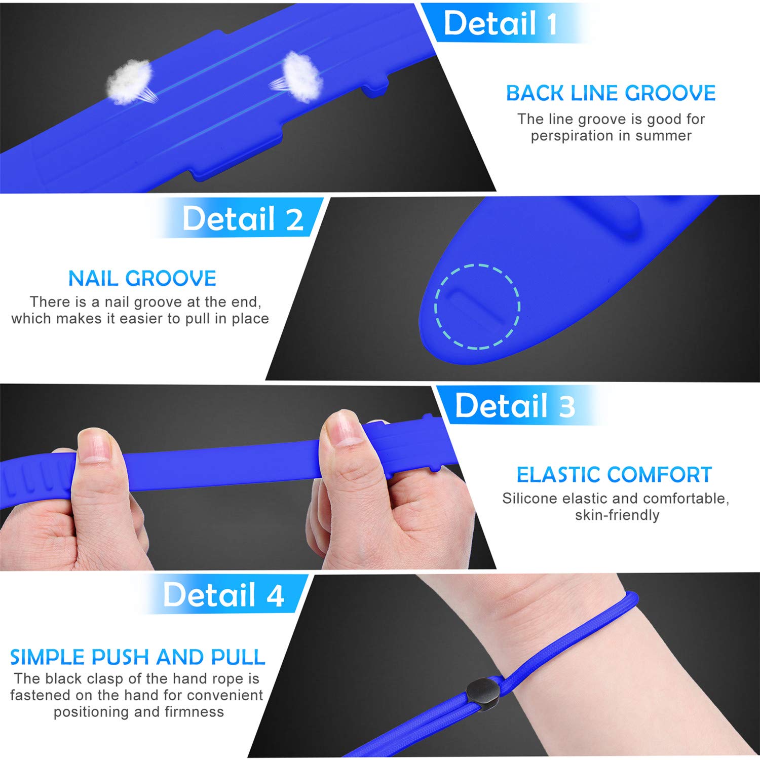 Full Grip Cover Compatible for Oculus Quest 2 Touch Controller with Adjustable Anti-Fall Backhand Starp and Wrist Hand by X-Super Home (Blue)