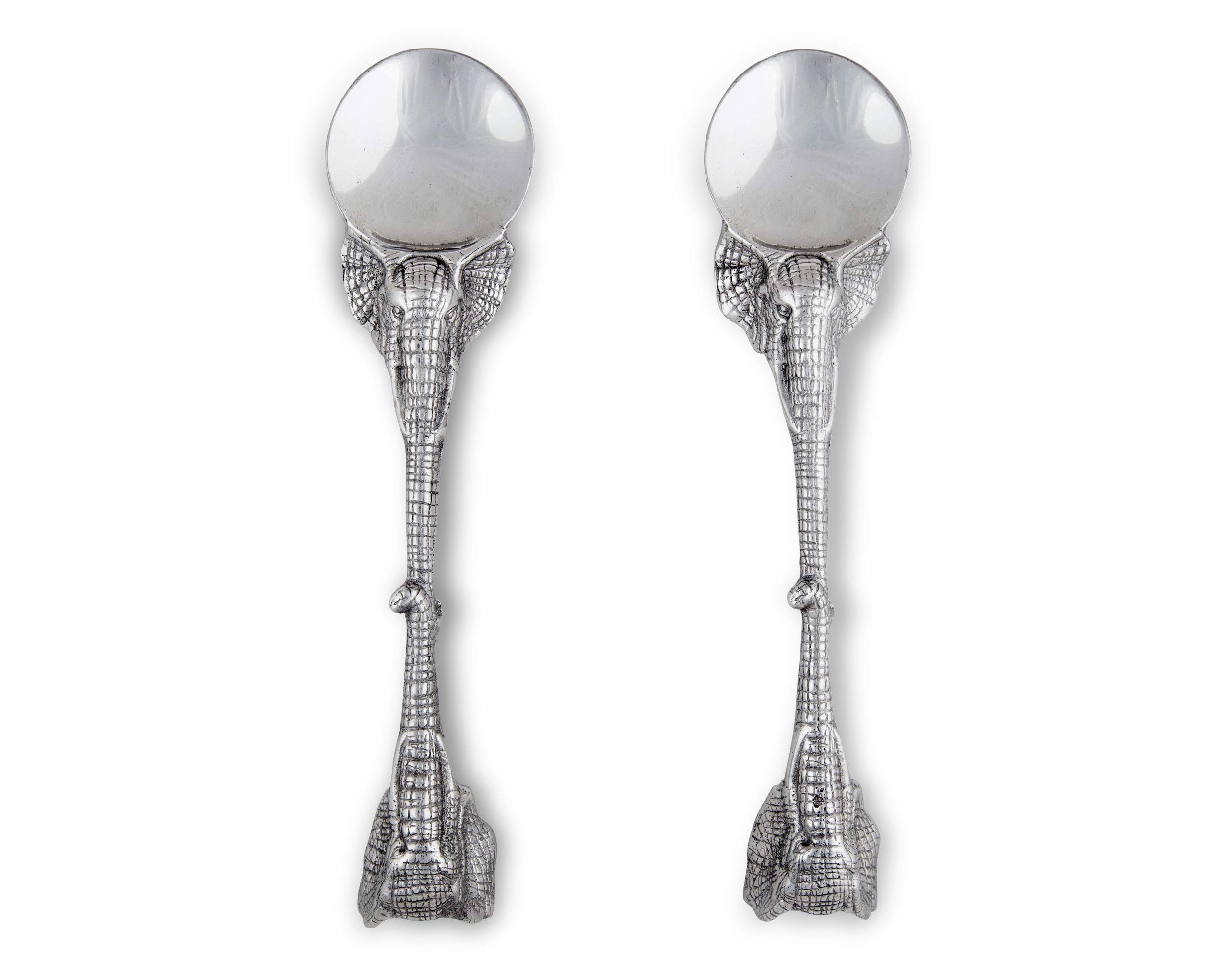 Arthur Court Designs Aluminum Elephant Figural Salad Serving Spoon and Salad Serving Fork, Salad Servers Set 11 inch Long