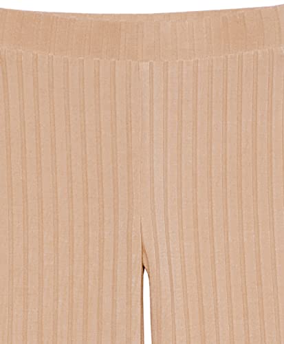 Amazon Essentials Toddler Girls' Wide-Rib Outfit Set, Pack of 2, Light Brown, 4T