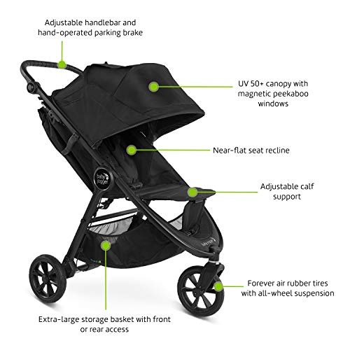 Baby Jogger City Mini GT2 Stroller, Jet with Baby Jogger City Go Air Infant Car Seat, Granite