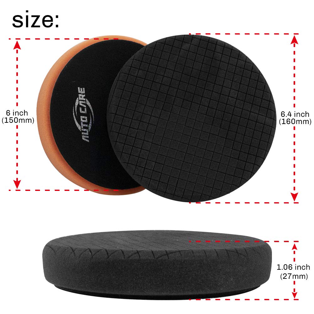 Autocare 6Pcs 6.5" Face for 6" Backing Plate Compound Buffing Sponge Pads Polishing Pads Kit Buffing Pad for Car Buffer Polisher Sanding,Polishing,Waxing
