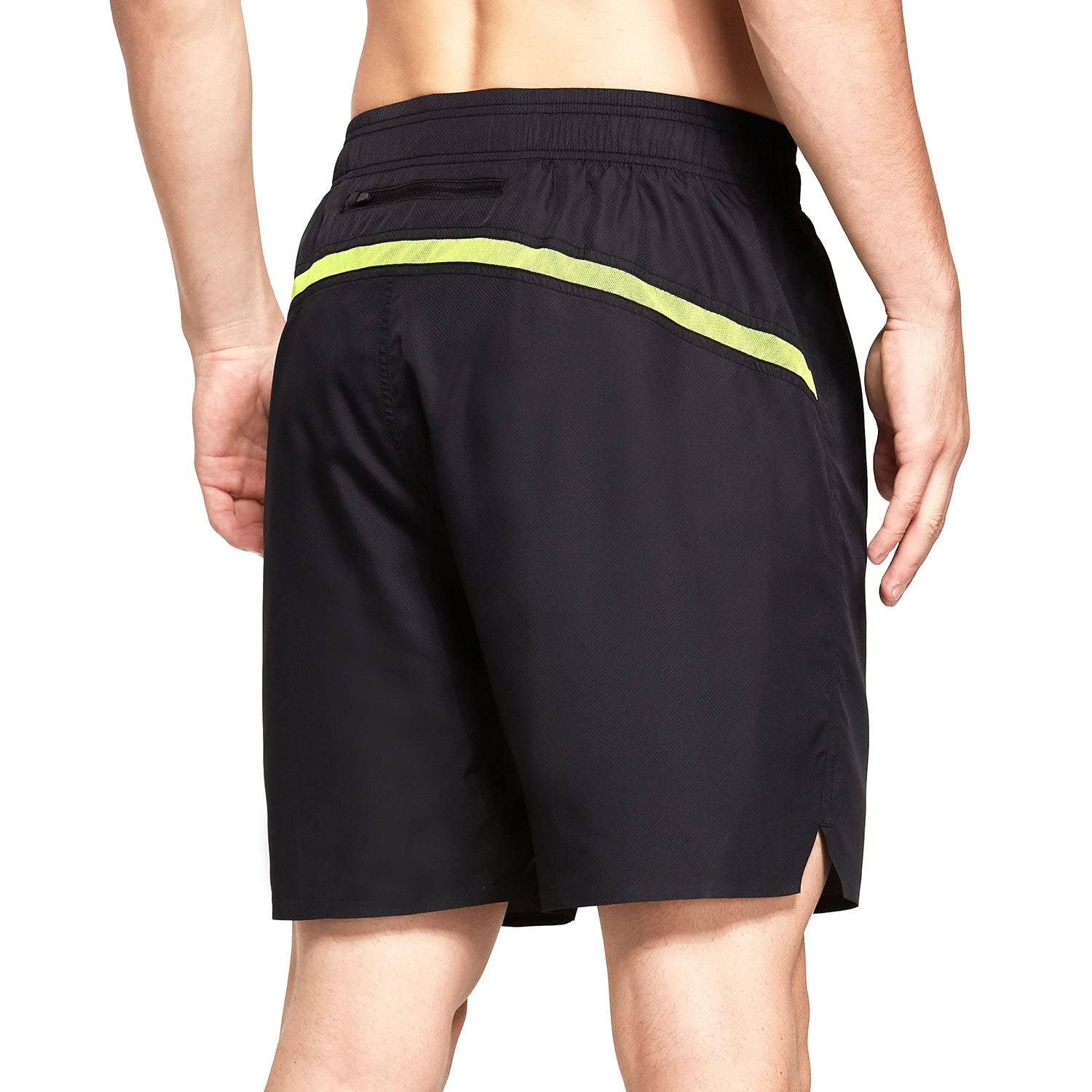 BALEAF Men's 7 Inches 2 in 1 Running Workout Shorts Quick Dry Lightweight Athletic Shorts Liner Back Phone Pocket Black L