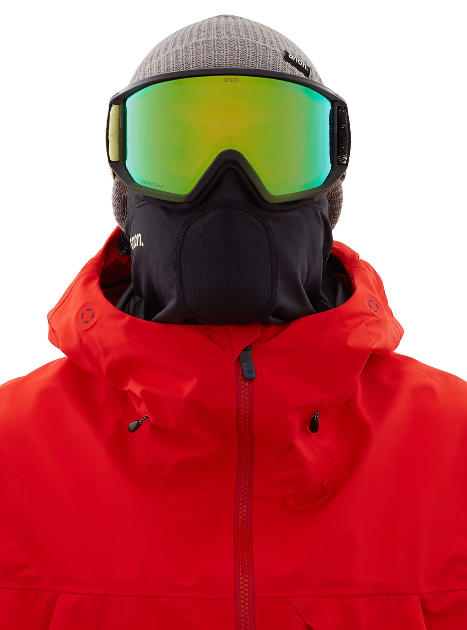 Anon Men's Relapse Goggle with Spare Lens and MFI Face Mask, Crazy Eyes Green/Perceive Variable Green