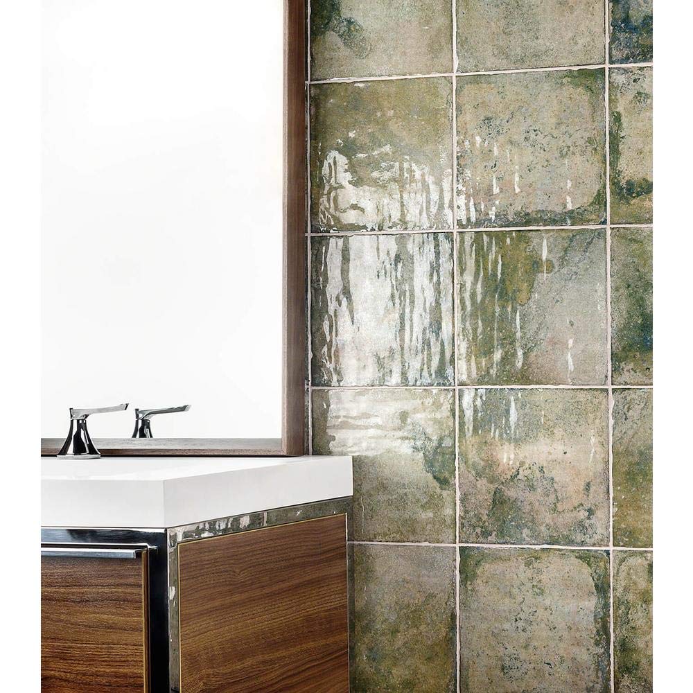 Angela Harris Green 8 in. x 8 in. Polished Ceramic Wall Tile (25 Pieces 10.76 Sq. Ft. / Box)