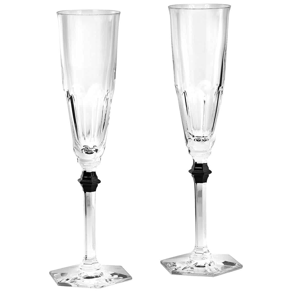 Baccarat Crystal Harcourt Eve Champagne Flute - Black - Set of 2