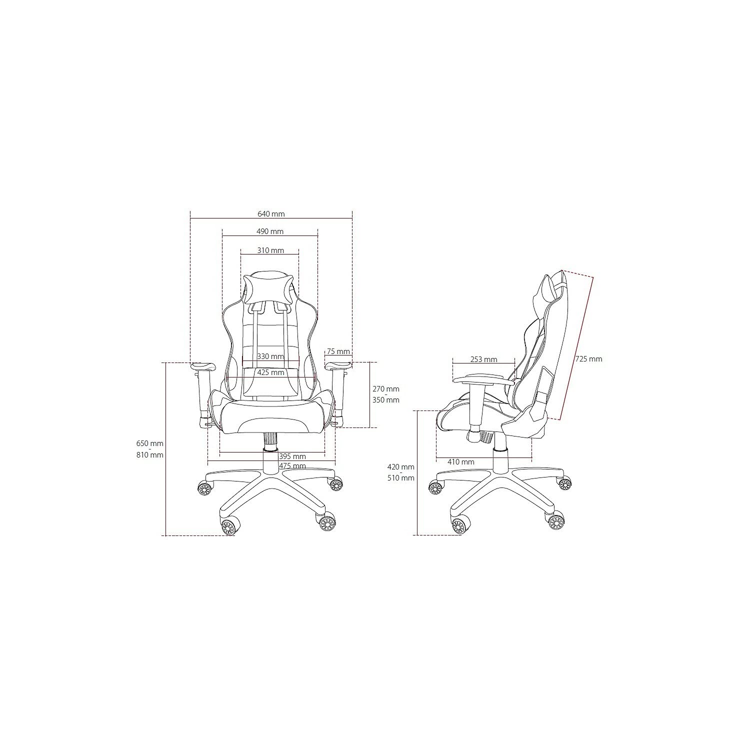 Arozzi - Verona Junior Ergonomic Computer Gaming/Office Chair with High Backrest, Recliner, Swivel, Tilt, Rocker, Adjustable Height and Adjustable Lumbar and Neck Support - Black