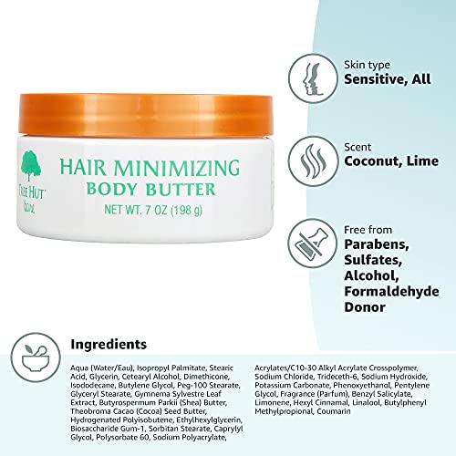 Tree Hut Bare Coconut Lime Hair Minimizing Body Butter, Basic, Coconut-Lime, 7 Fl Oz