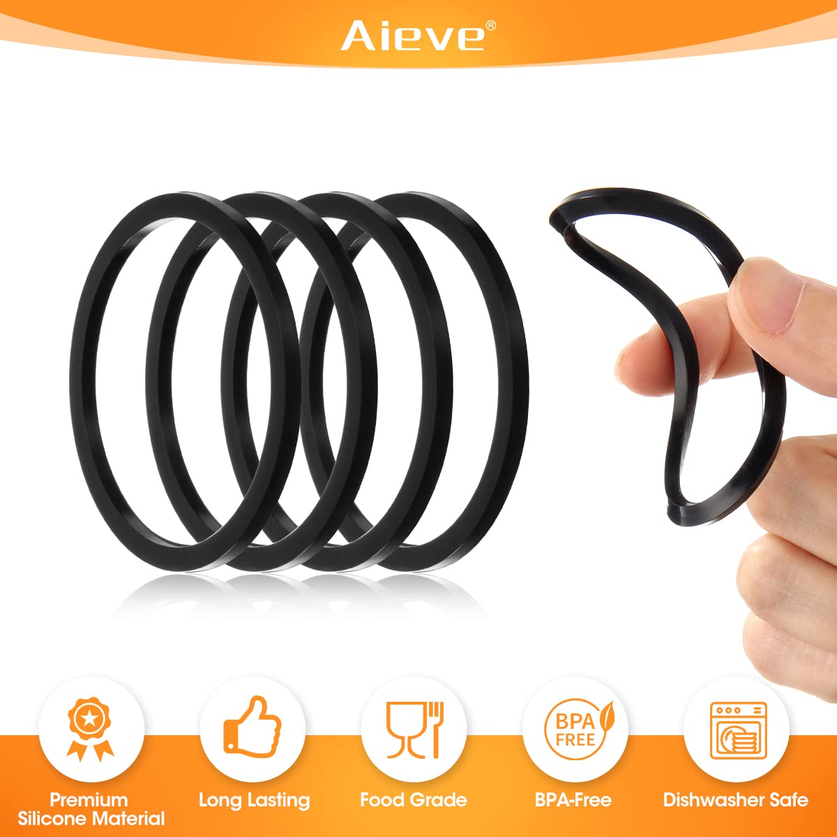 Aieve Replacement Seal, Lid Gasket Replacement Compatible with Contigo Autoseal Chill Water Bottles 24oz & 32oz(4 Pack)