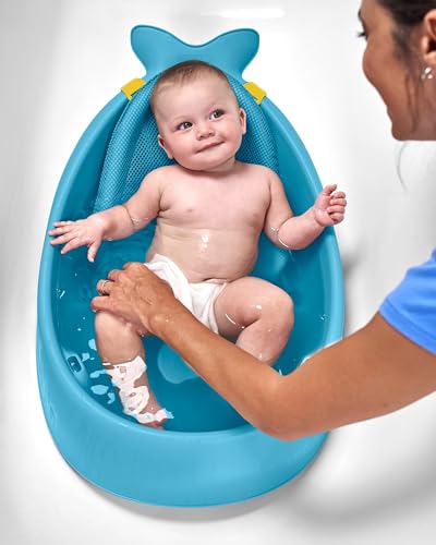 Skip Hop Infant Bath Tub 3-Stage Grow With Baby Smart Sling MOBY Bathtub Blue Age 0+