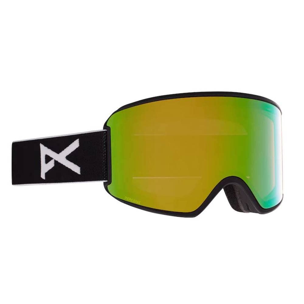 Anon Women's WM3 Goggles with Spare Lens and MFI Mask - Asian Fit, Black / Perceive Variable Green