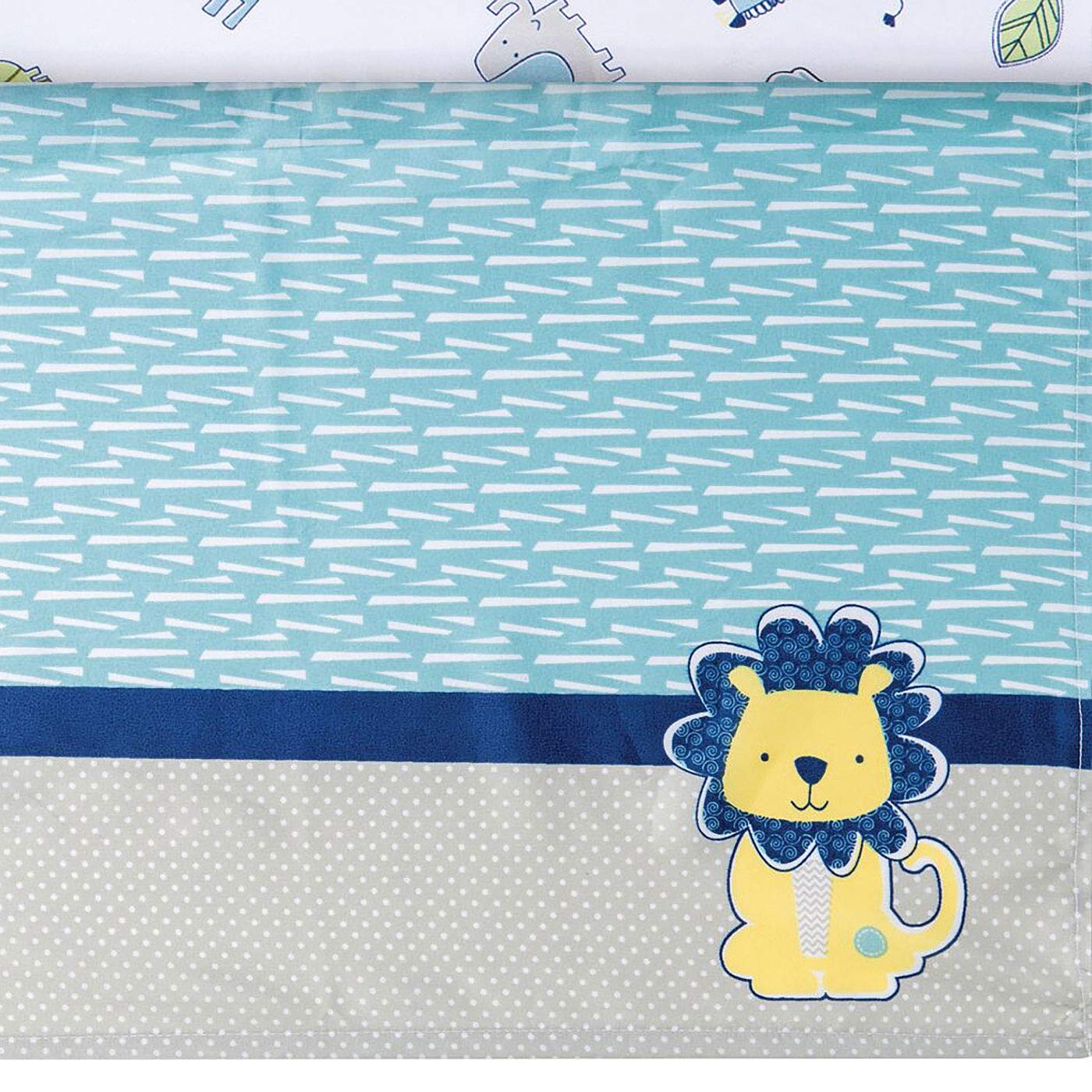 Trend Lab Jungle Roar Breathable 4-Piece Baby Nursery Crib Bedding Set, Includes Quilt, 2 Fitted Crib Sheets, and Crib Skirt