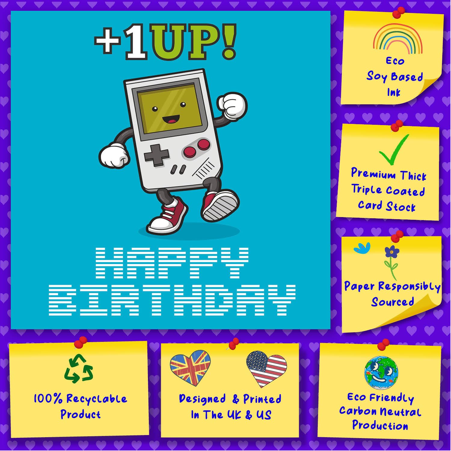 Cult Kitty Greeting Card - Retro Gamer Gaming Card - Funny Birthday Card for Him & Her