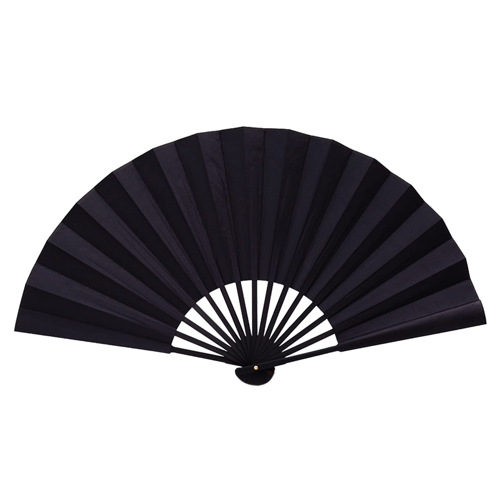 Black Handheld Folding Fan, 10in Cloth & Wooden Handle - Elegant Chinese Foldable Fans for Women for Festival, Decoration & Performance, Durable & Stylish