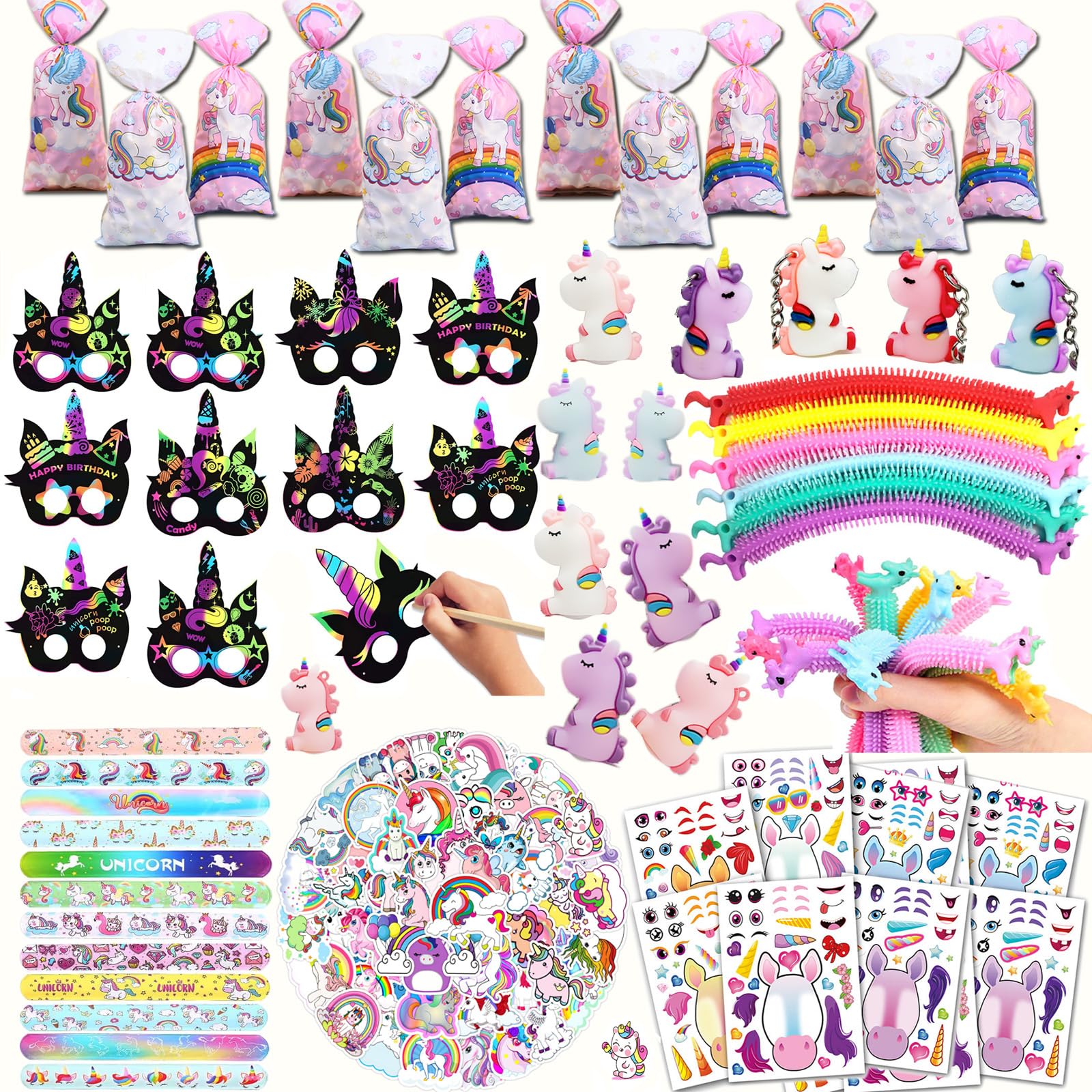 CIRDOTSH Unicorn Party Favors for Kids, Unicorn Birthday Party Supplies, Unicorn Goodie Bags Gifts, Unicorn Fillers Pinata Stuffers,Unicorn Birthday Party Favors Decorations , Unicorn Toys